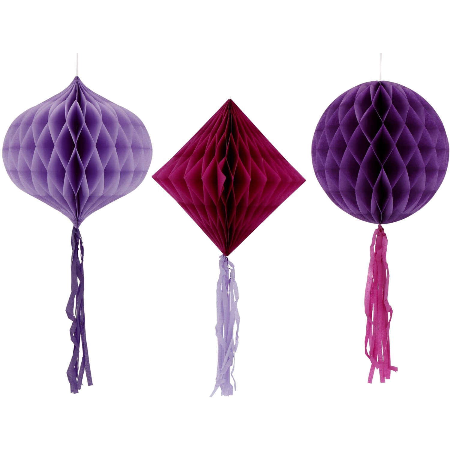 Honeycomb Set - Posh Purple - 3 pieces | partyland